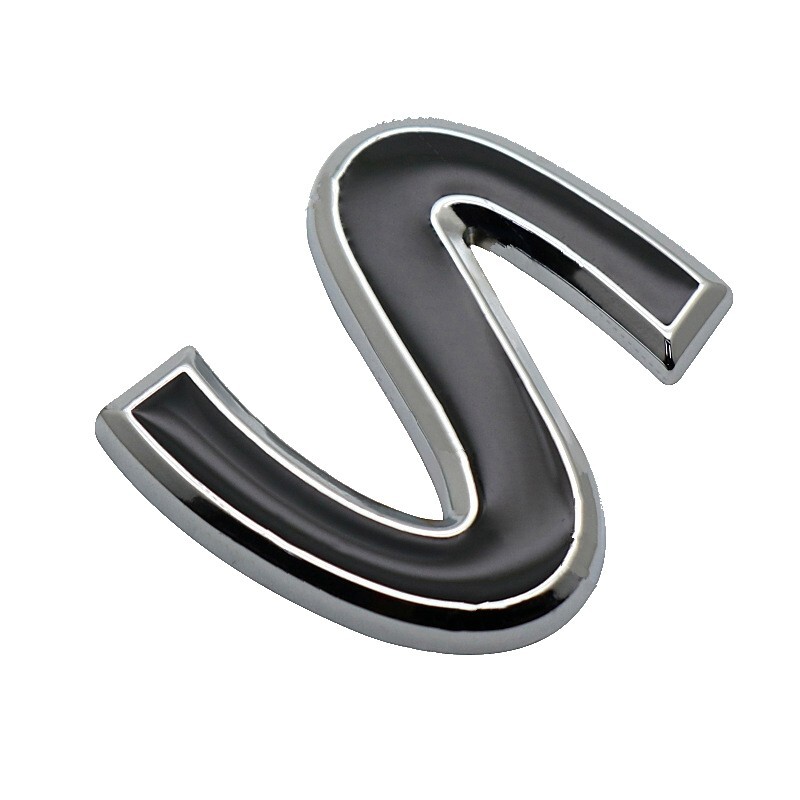 1x S Emblem 3D Metal Badge Sticker Letter Replacement for Q50 Q50L Q30 ...