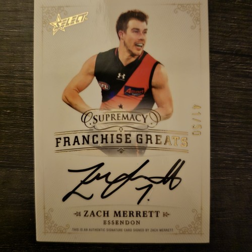 2024 AFL Select Supremacy Franchise Greats Zach Merrett Signature 41/50 ...