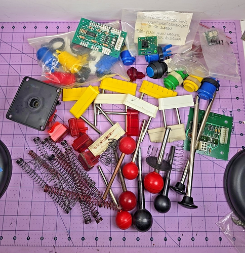 Lot of Used Arcade / Pinball Machine Parts #2 - buttons, plungers ...