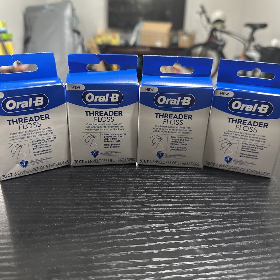 Oral-B Threader Floss 4 Boxes 30 Count Each 120 Count Total New | eBay