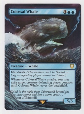 Altered Colossal Whale LP MTG Magic Hand Painted Unique Custom Extended ...