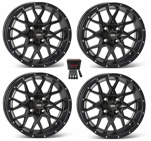 ITP Hurricane UTV Wheels/Rims Matte Black 12" Yamaha Viking Wolverine ...