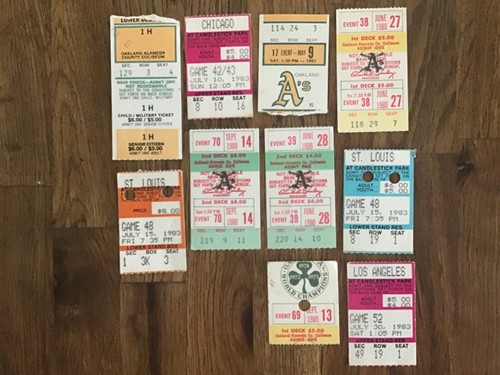 Lot of 10 Vintage 1980's MLB Ticket Stubs Oakland A’s / San Francisco ...
