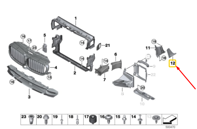 OEM BMW 5 G30 Front Left Side Air Duct Sidewall Trim 51138063259 ...