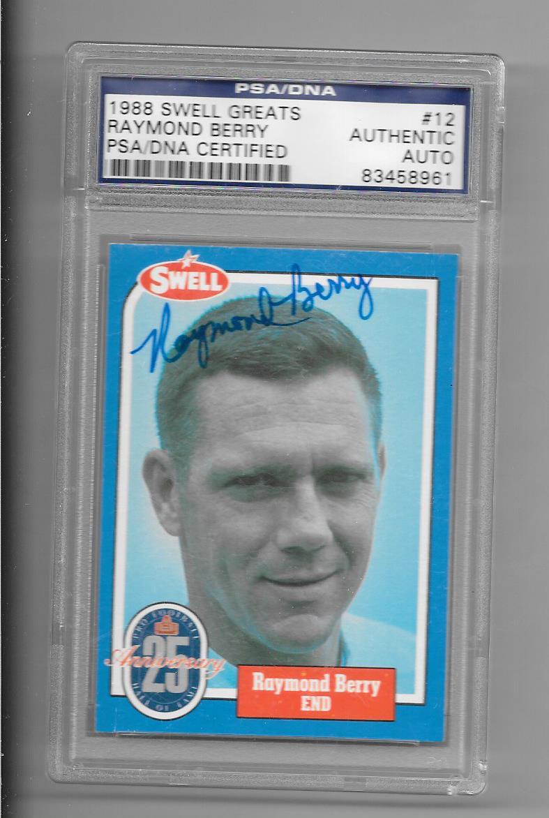 1988 Swell Greats - RAYMOND BERRY - Hand Signed Autograph - PSA/DNA ...