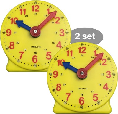 Learning Clock for Kids, Student Clocks, 12/24 Hours, Geared Clock ...