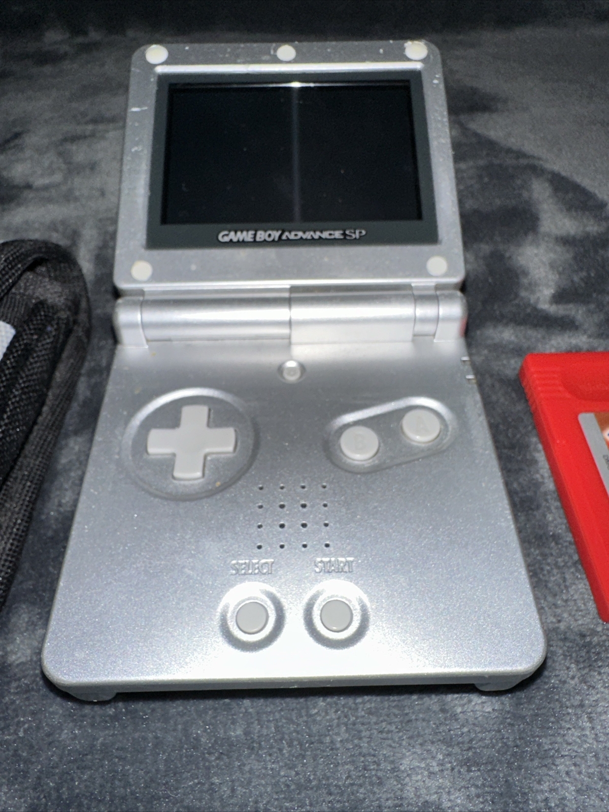 Silver Nintendo Game Boy Advance SP AGS-001 With Pokémon Red (Saves ...
