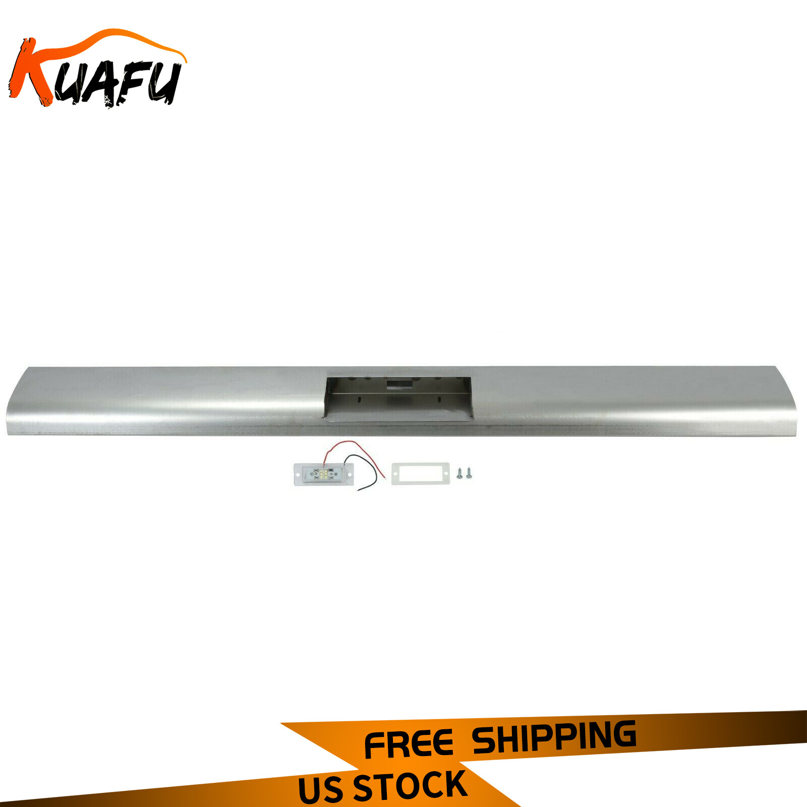 Bumper Roll Pan w/LED License Plate Light For 67-72 Ford F100 F250 ...