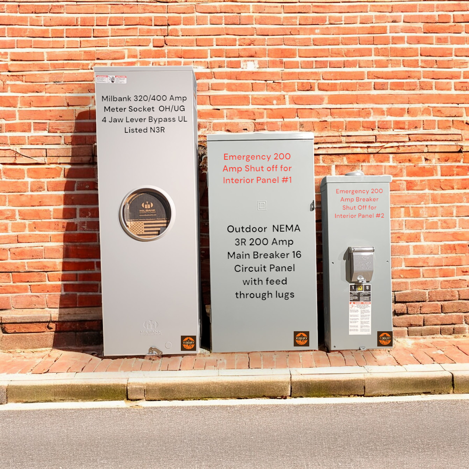 320/400a Meter Socket Base N3R Feed Thru 200A Panel & 200A Sq D ...