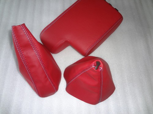 BMW E36 Shift Boot + Handbrake Boot + Armrest Cover M3 Style Vinyl Red ...