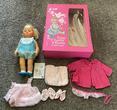 Vintage Mattel 1962 Tiny Chatty Baby With Case & Clothing | eBay