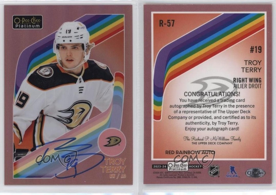 2024-25 O-Pee-Chee Platinum 2023-24 Update Retro Red Rainbow Troy Terry ...