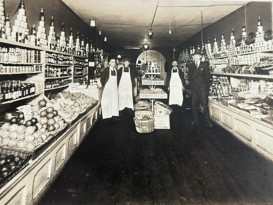 Antique Grocery Store Interior Photo Grocers & Goods Mounted 7x9 | eBay