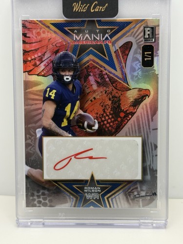 Roman Wilson 2024 Wild Card Automania American FB RC Auto #1/1 AMSA-RW ...