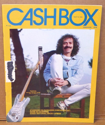 Carlos Santana cover CASH BOX magazine April 13, 1985 cashbox Label | eBay