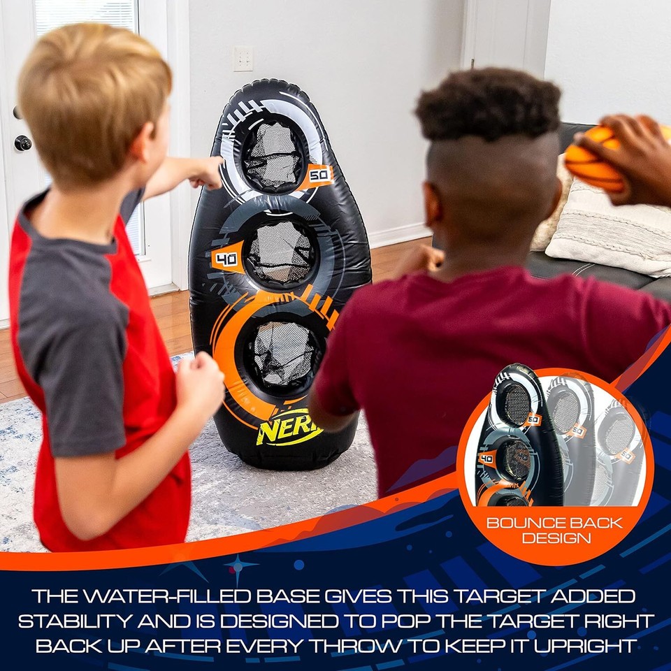 NERF Inflatable Target Set - Proshot Kids Football + Black/Orange/Gray ...