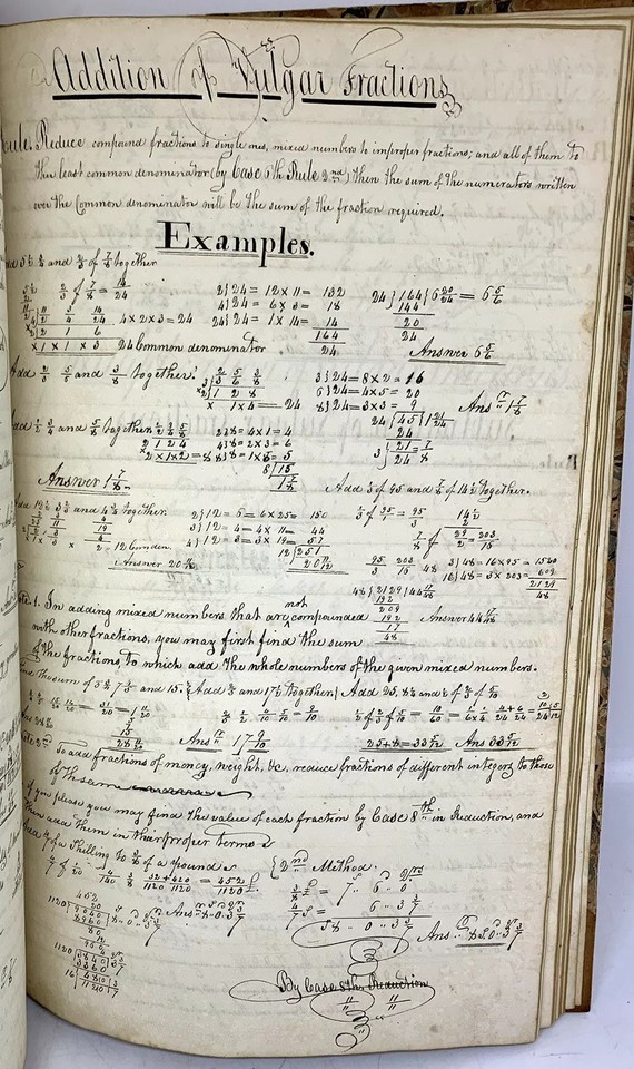 1831 Handwritten Manuscript Math Cypher Accounting Practice Book New ...