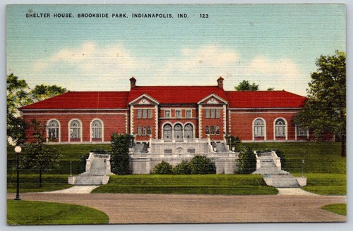 Postcard Shelter House Brookside Park Indianapolis, IN D16 | eBay