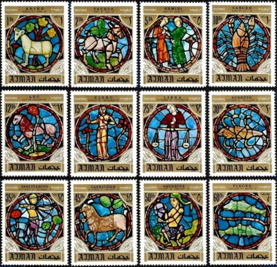 AJMAN 1971 Zodiac,Astronomy,Constellation,Animals,Space,MNH | eBay