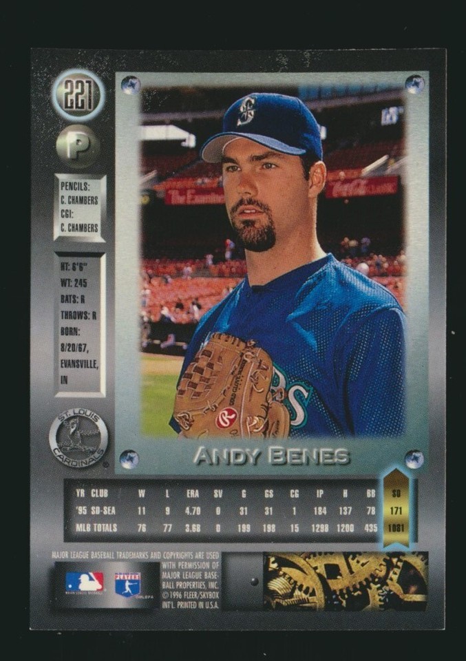 1996 Fleer Metal Universe Platinum Edition Andy Benes #221 Mariners | eBay