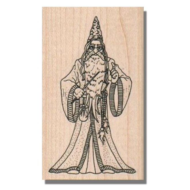 Rubber Stamp, WIZARD POINTING, Magic, Fantasy Stamp, Wizard Hat Robe ...