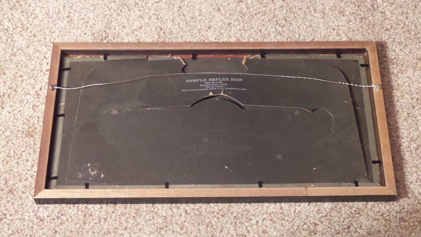 Carothers Reverse Painted Glass Ice Cream Sign "The Kemper Thomas ...