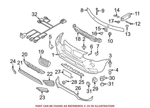 Genuine OEM Grille Front Passenger Upper for BMW 51137367422 | eBay