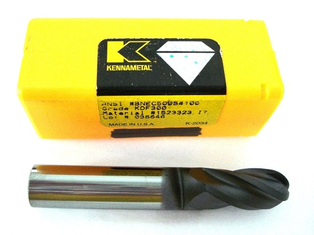 KENNAMETAL Carbide Diamond-Coated Ball End Mill 1/2" 4FL 1523323 | eBay