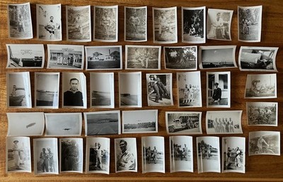(42) WW2 1940s US Army Air Corps 2 1/2" x 3 1/2" Photos from Pilot Chas ...