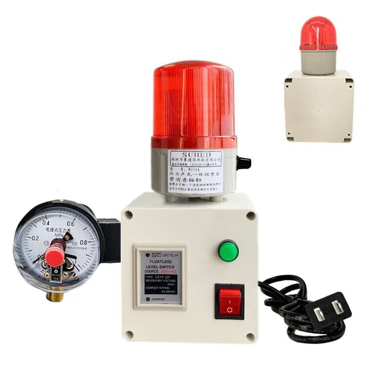 105dB High/Low Air Pressure Alarm Water Oil Pressure Sound Light Alarm ...
