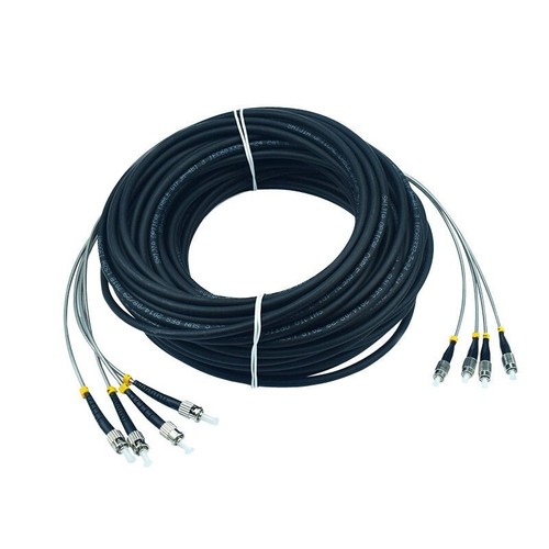 50M Field Outdoor Fiber Cable FC-ST 9/125 Single Mode 4 Strand Fiber ...