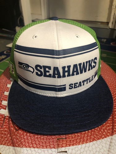 Seattle Seahawks NFL Player On-Field Established 1976 Green Mesh Fitted ...
