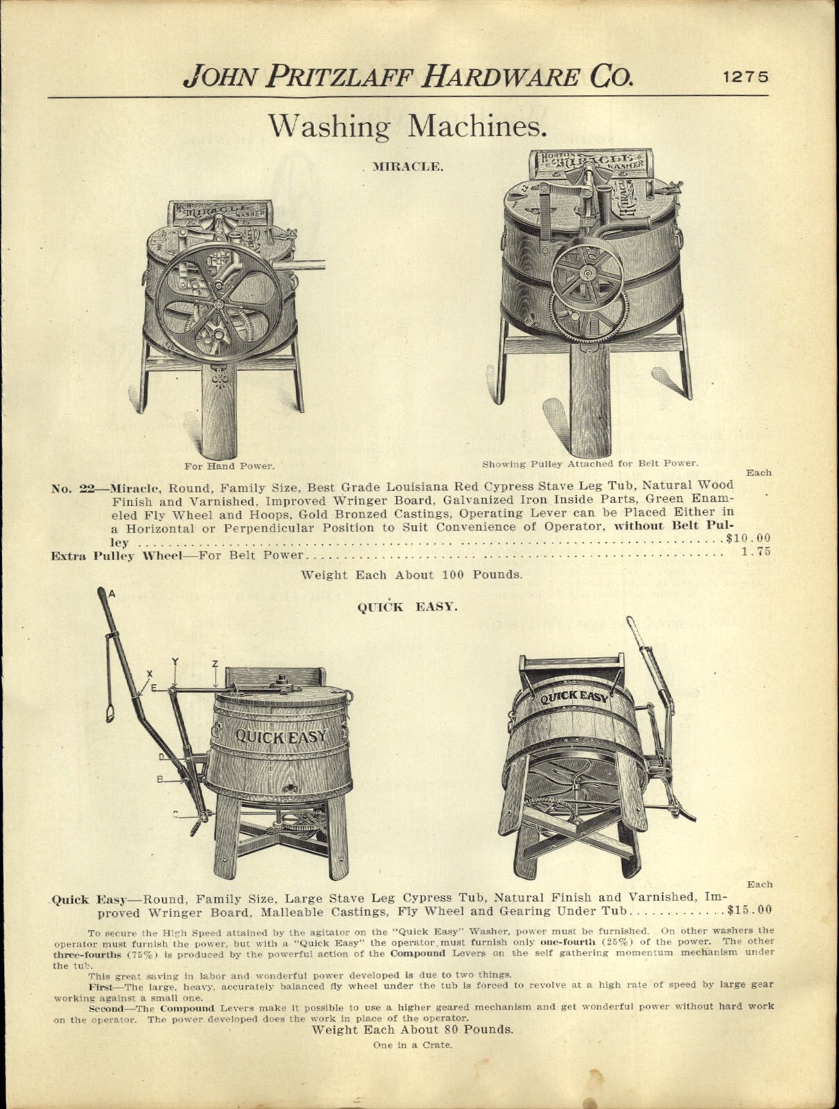 ca1910 PAPER AD Miracle Quick Easy Swift Horton's Stave Leg Wood ...