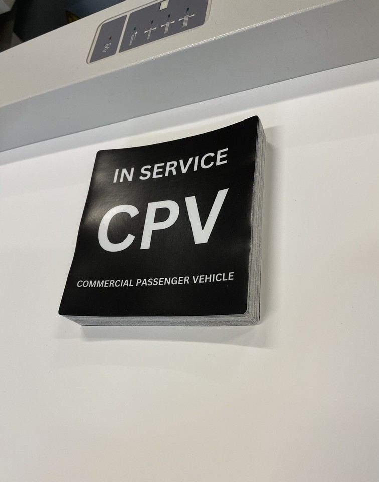 CPV Informative Square Sticker for Vehicle Rideshare Services | eBay ...