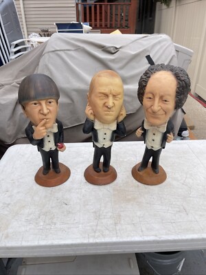 1980 STATUES OF THE THREE STOOGES LARRY, MOE, AND CURLEY 18" tall ...