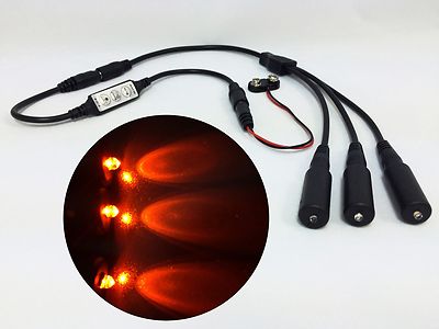 Micro Effects Light 3X orange LED & control flash blink 9V prop models ...