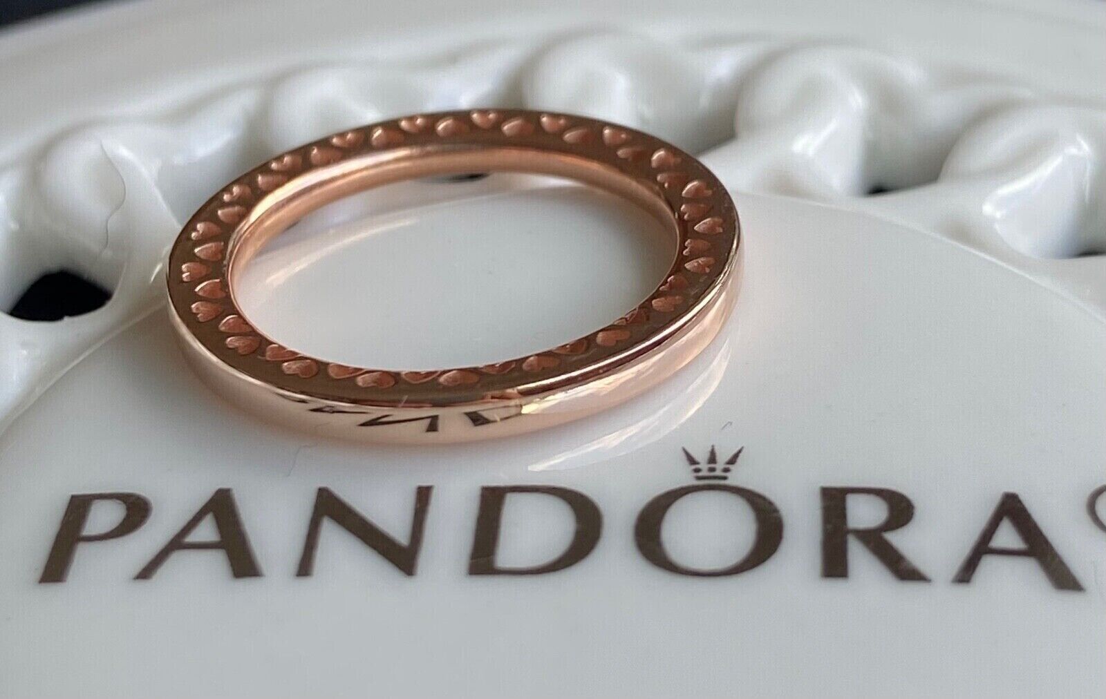 Authentic Pandora ROSE Classic Hearts of Pandora Ring #186237 | eBay