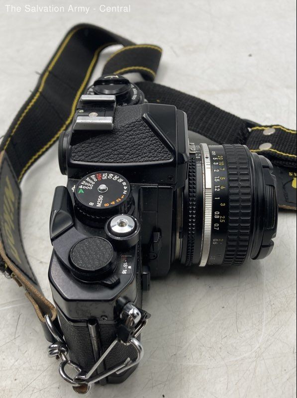 Nikon FE2 Black 35mm Auto Focus Film Camera With Strap And Accessories ...