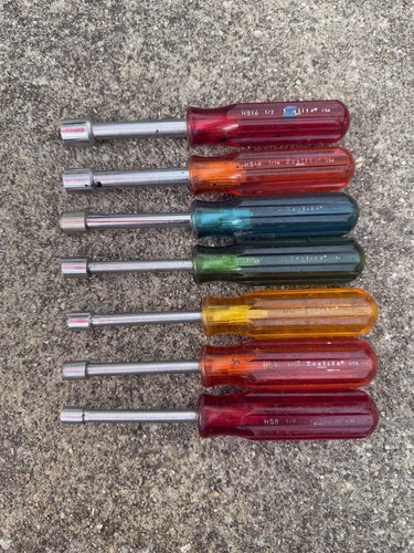XCELITE USA 7pc Vtg Nut Driver Set, SAE 1/4” - 1/2”, Color Coded ...