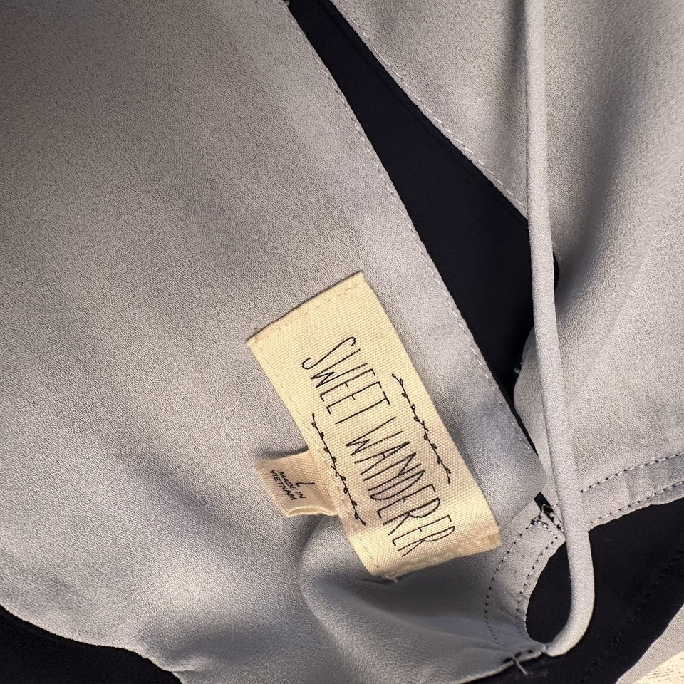 Sweet Wanderer Racerback Tank Top Navy Scallop Accents Women's Size ...