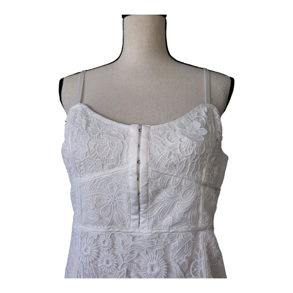 French Connection Binadari Cabello White Lace Mini Dress Bridal Sz 12 ...