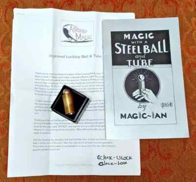 Improved Locking Ball and Tube by Airship Magic Trick Mentalism W/Bonus ...