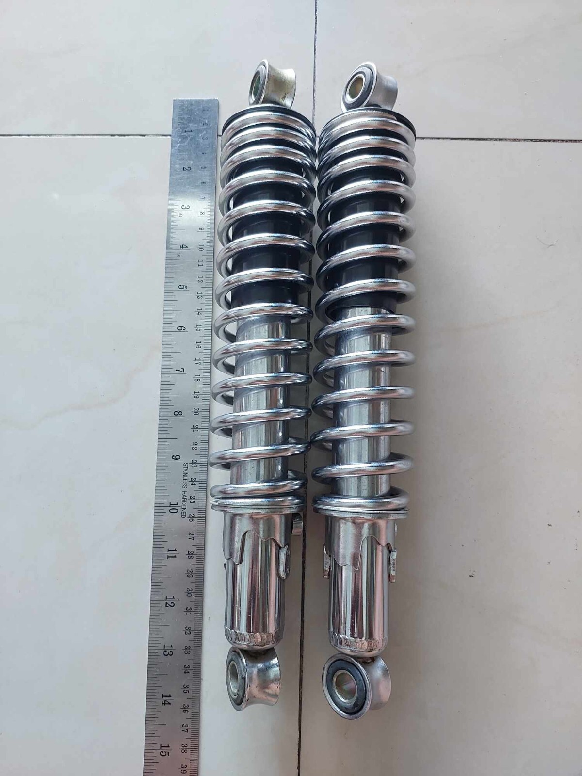 SUZUKI TS100-TS125-DS100-DS125 REAR SHOCK CUSHION ABSORBER 34CM. NOS ...