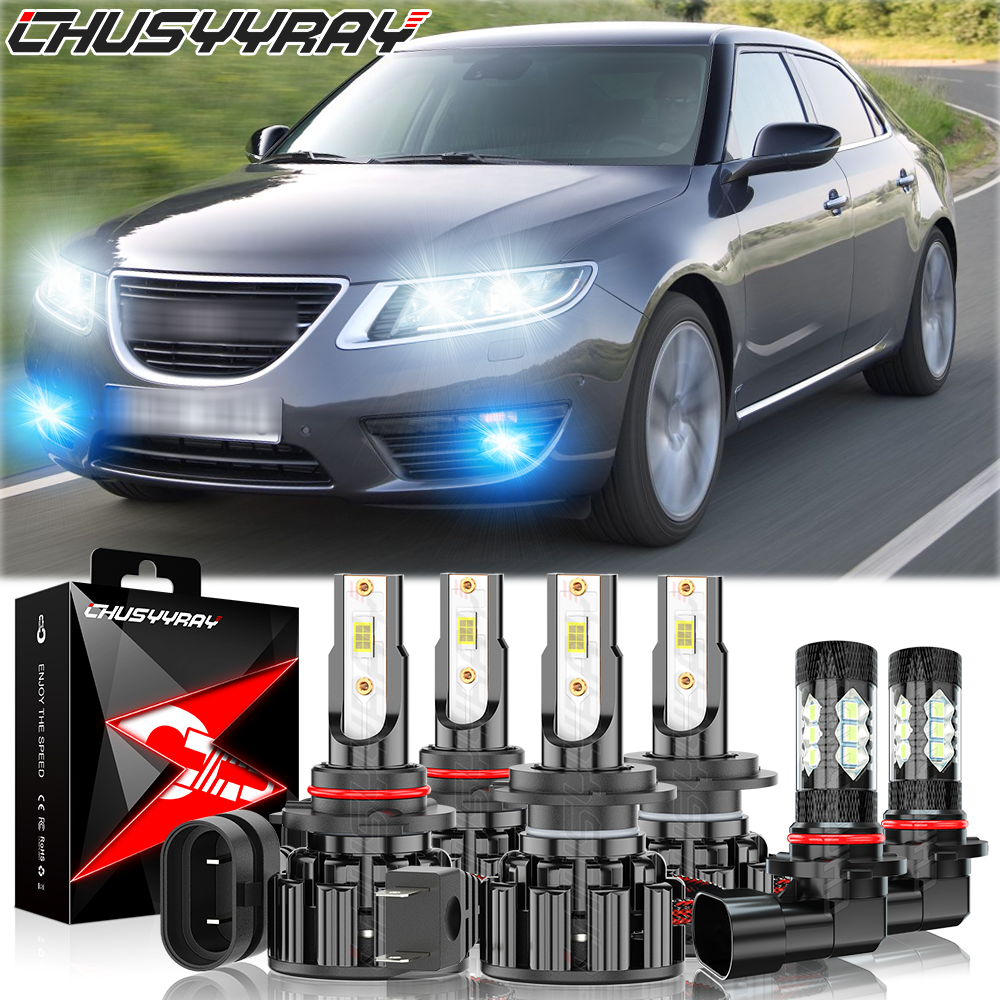 For SAAB 9-5 2010 2011 LED Headlight High Low Beam + Fog Light Bulbs ...