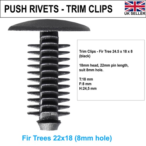 Trim Clips Push Rivets Fir Tree Bumper Door Panel Fixing Clips Fastener ...