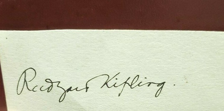 Rudyard Kipling SIGNED freestanding signature, with leatherbound Jungle ...