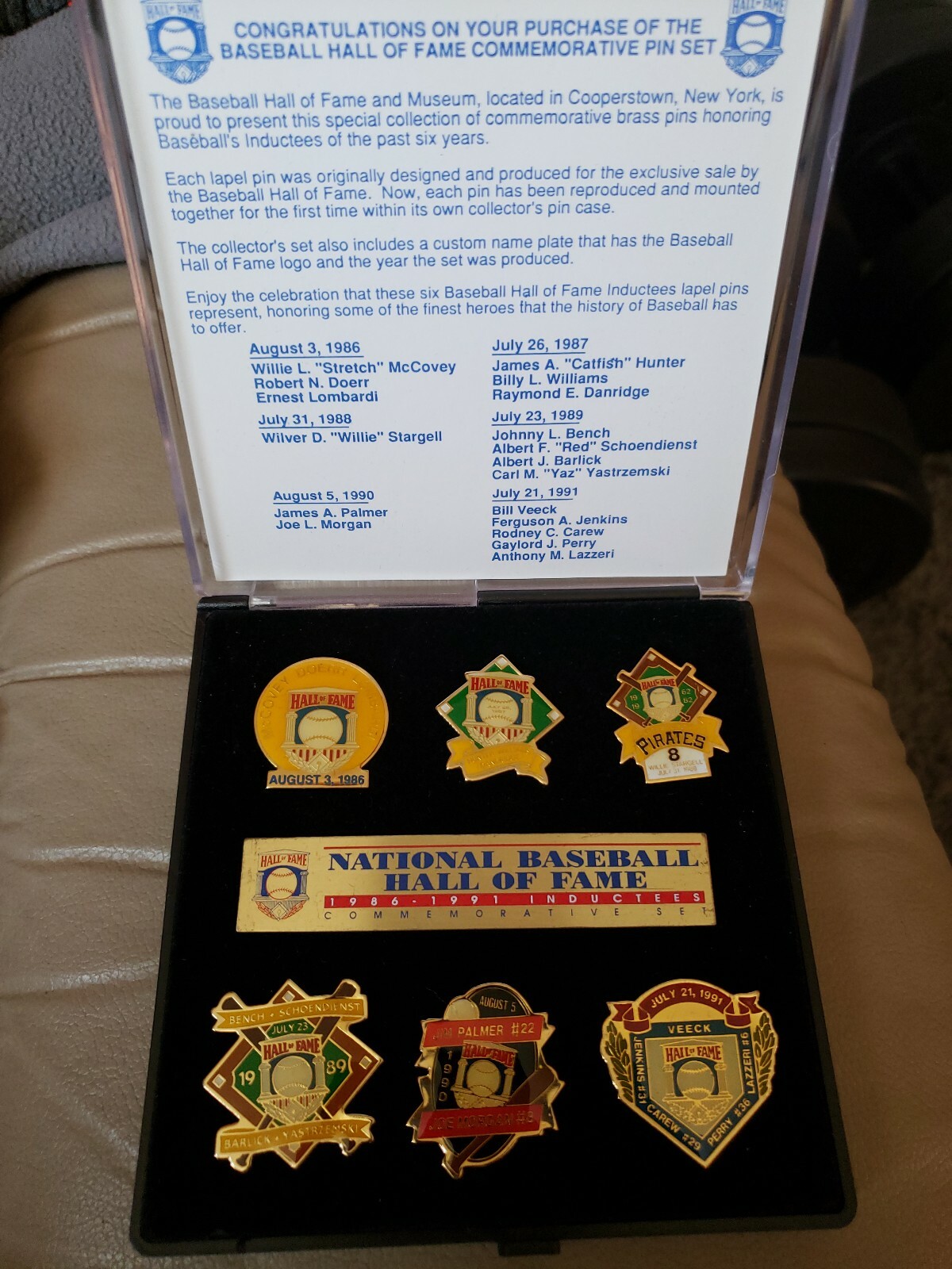 Baseball Hall of Fame 1986-1993 Inductees Commemorative Pin Set Reggie ...