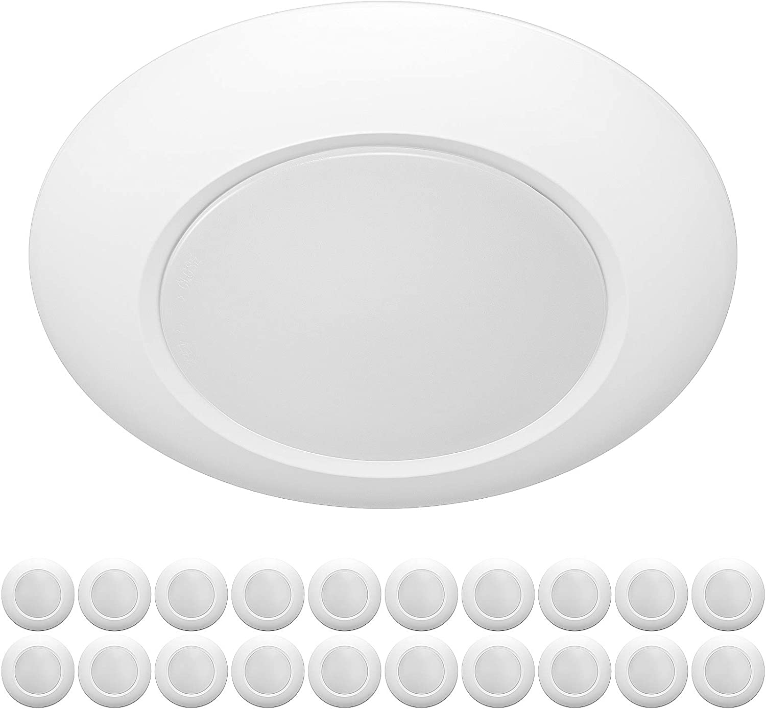 20 Packs 6 Inch LED Disk Light Surface Mount Low Profile Recessed ...