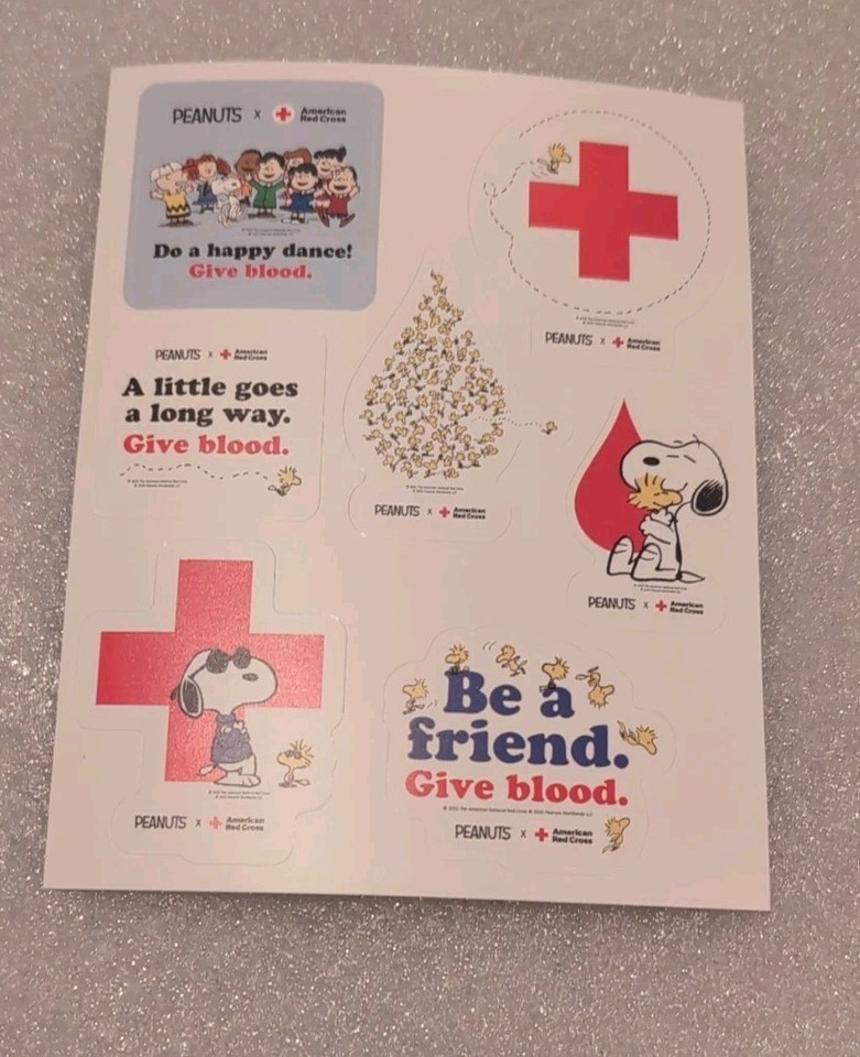 New 2XL shirt Red Cross Peanuts Woodstock Snoopy +stickers +bag+card ...