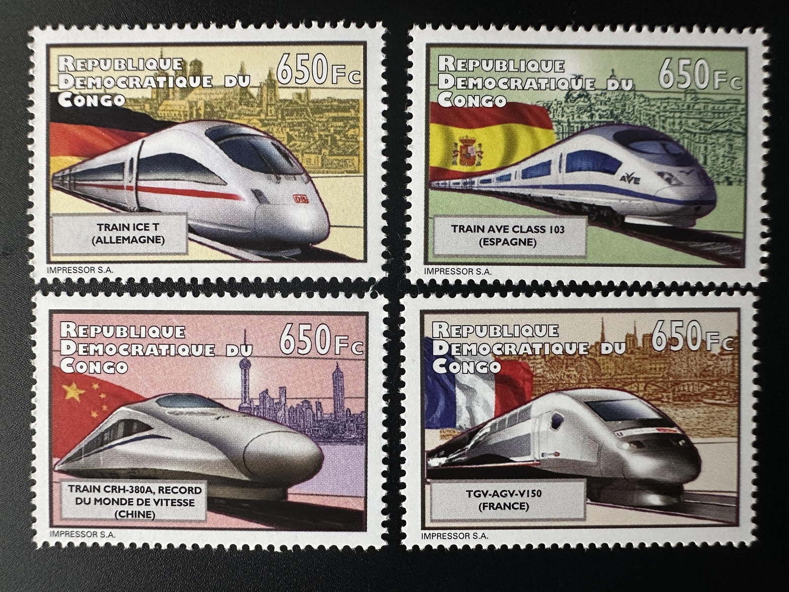 Congo Kinshasa 2012 Mi. 2092 - 2095 Trains Grande Vitesse TGV High ...